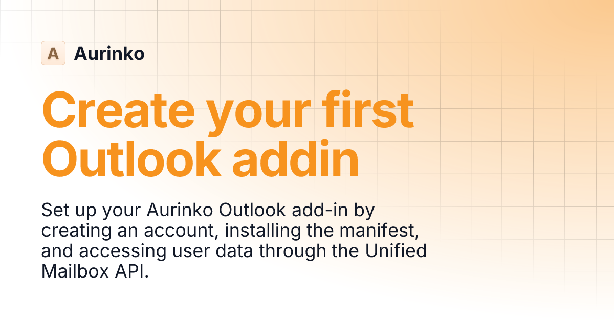 Create your first Outlook addin | Aurinko