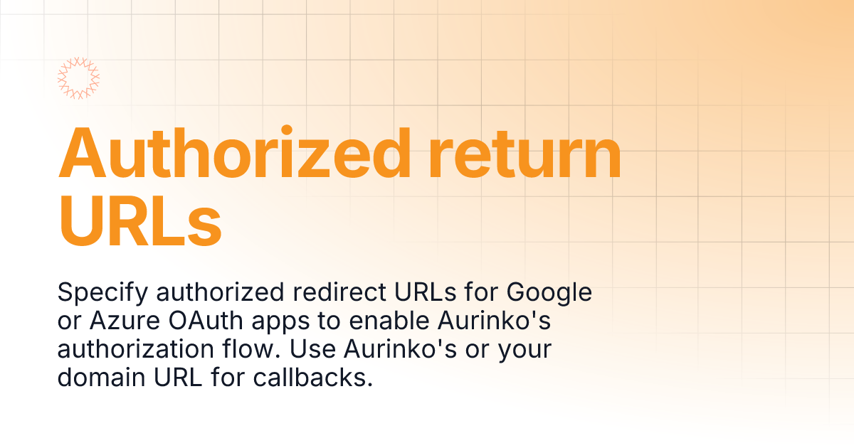 Authorized return URLs | Aurinko