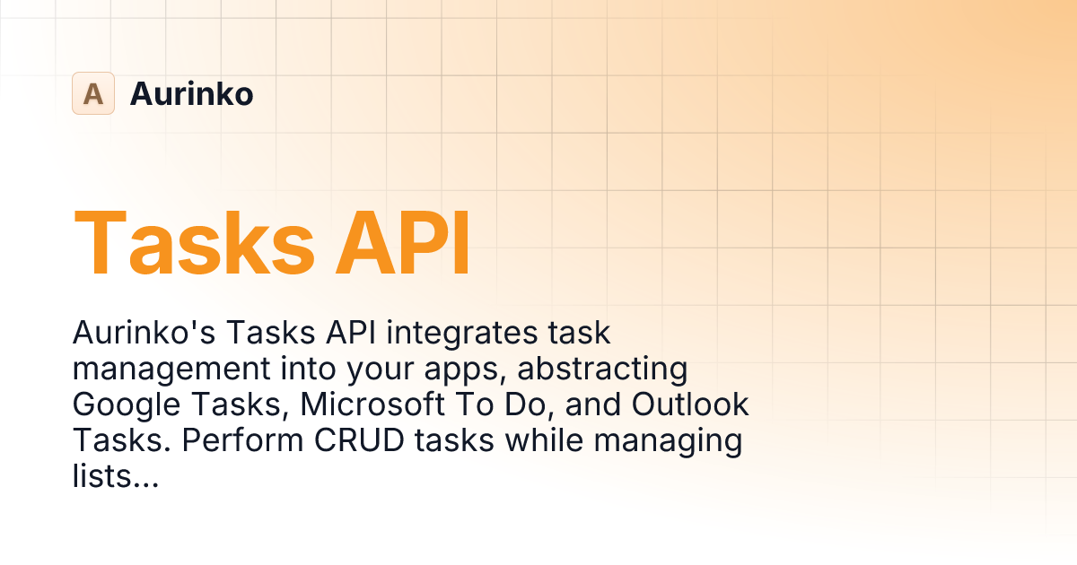 Tasks API | Aurinko