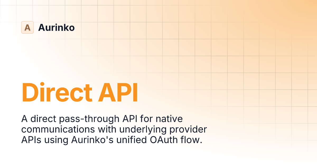 Direct API | Aurinko