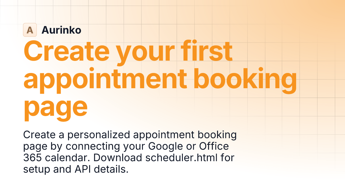 Create your first appointment booking page | Aurinko
